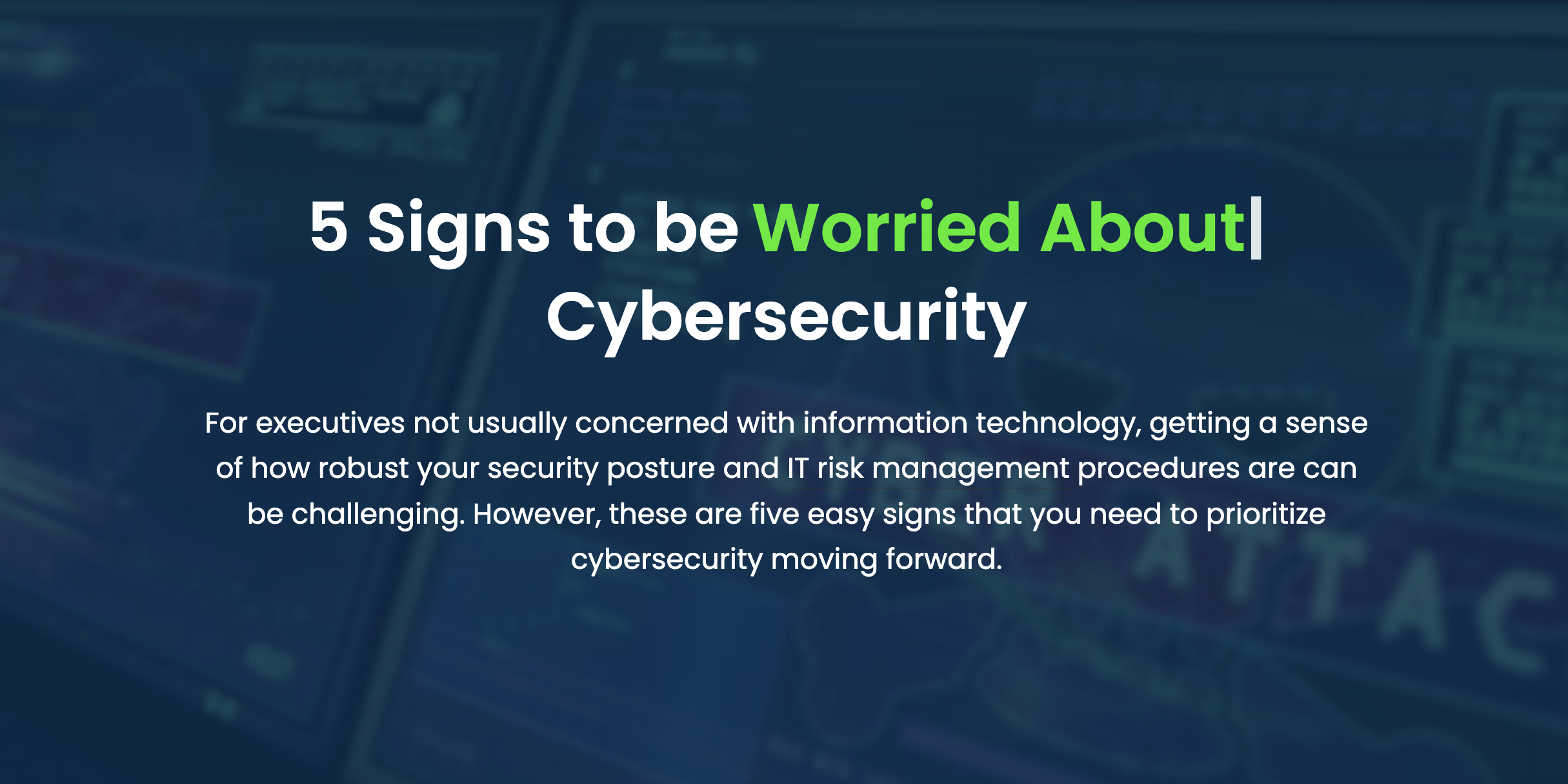 5 Signs you Should Prioritize Cybersecurity « IT Risk Management: Stop ...